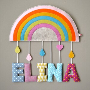 Name Plate rainbow Felt and Fabric Letters - Etsy