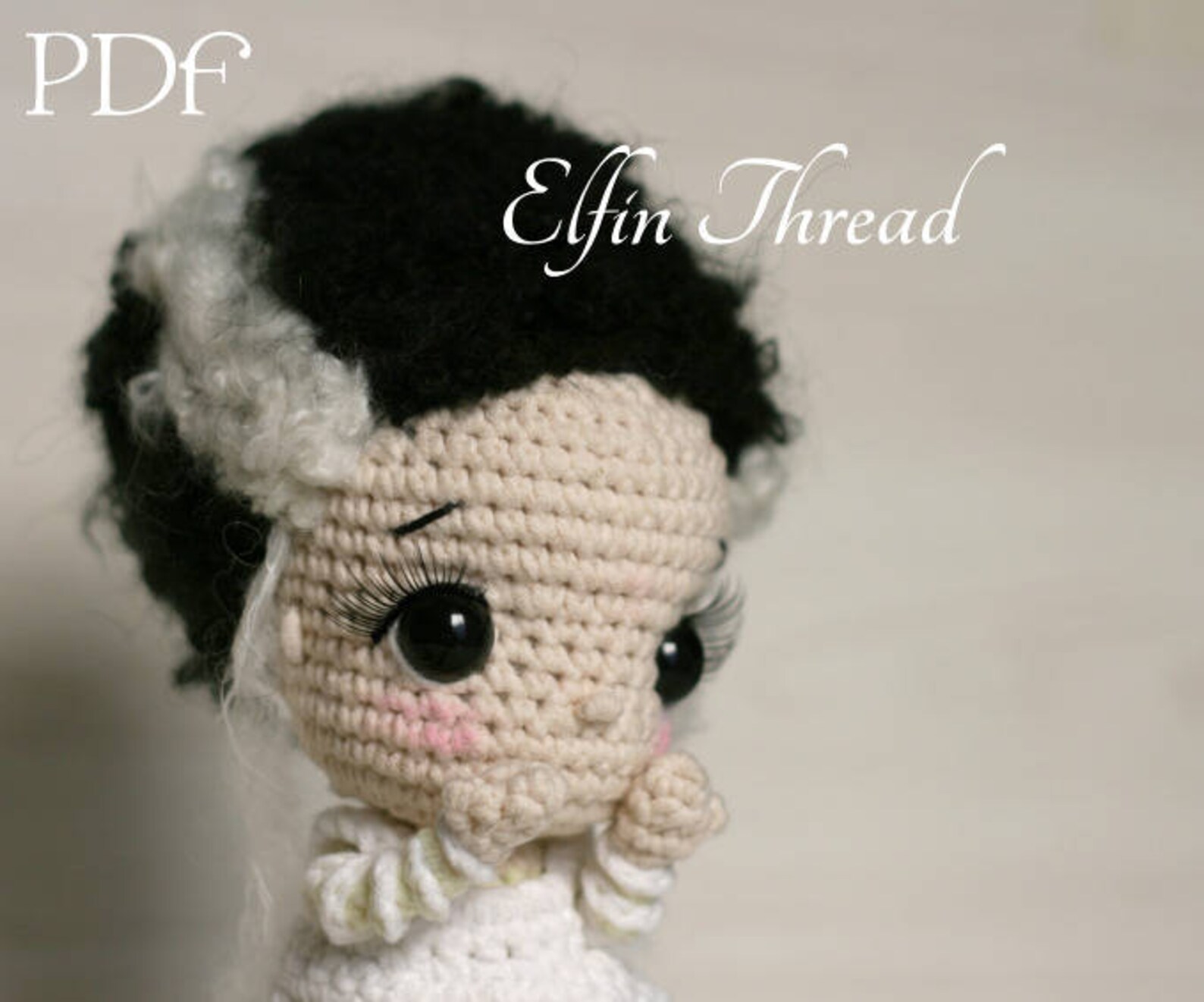 Elfin Thread Lucy the Bride of Frankenstein Doll Amigurumi - Etsy