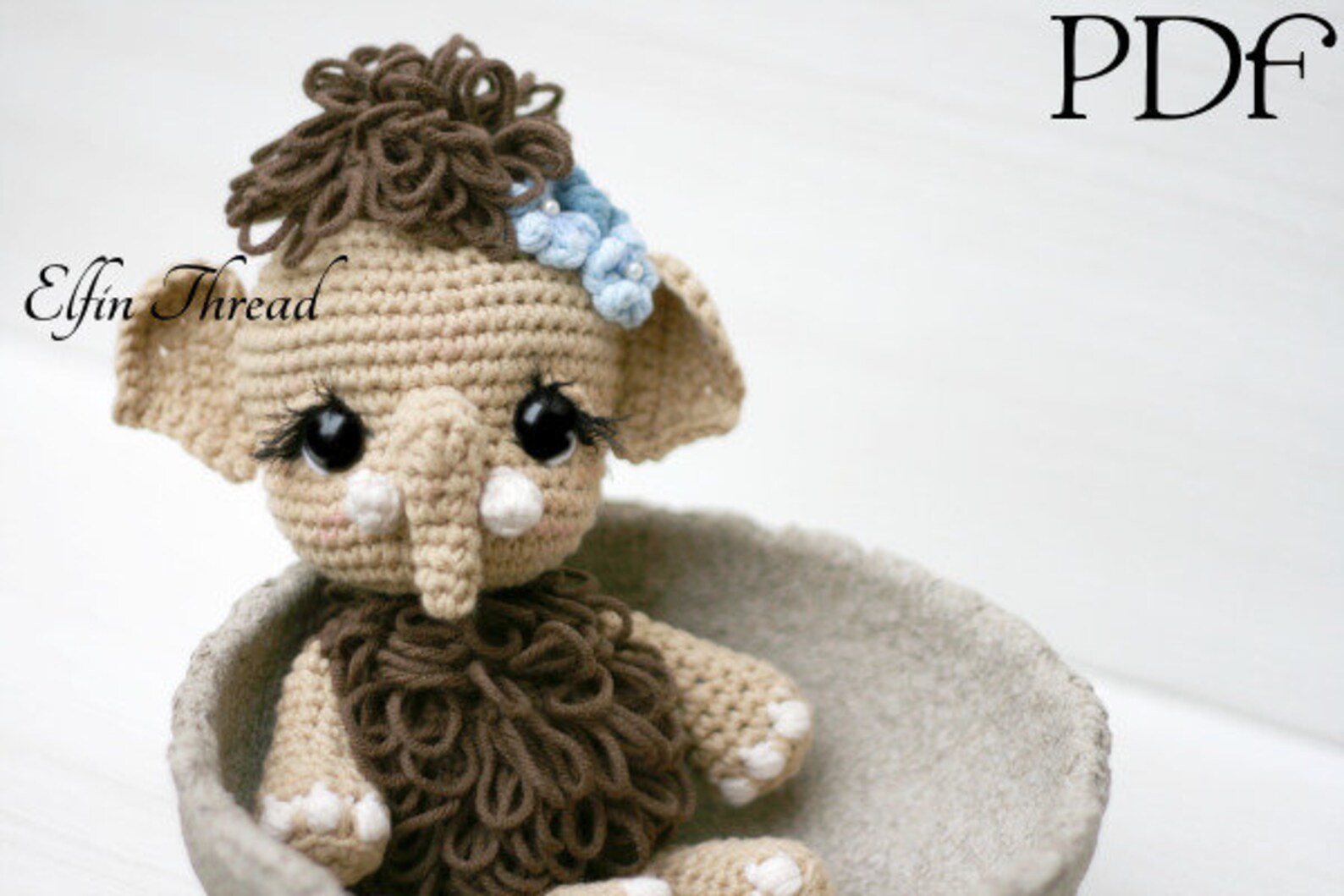 Elfin Thread- Maura the Chibi Mammoth Amigurumi PDF Pattern (crochet ...