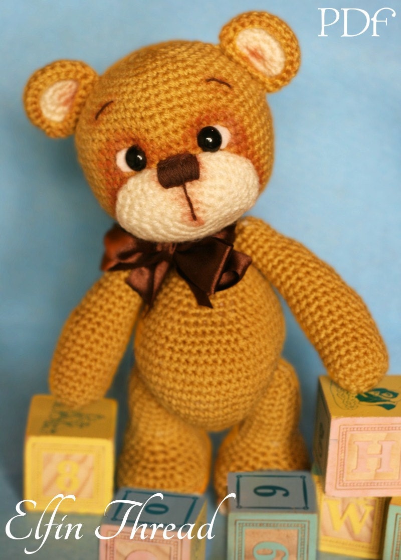Elfin Thread Teddy Bear Amigurumi PDF Pattern Bear Crochet - Etsy Canada