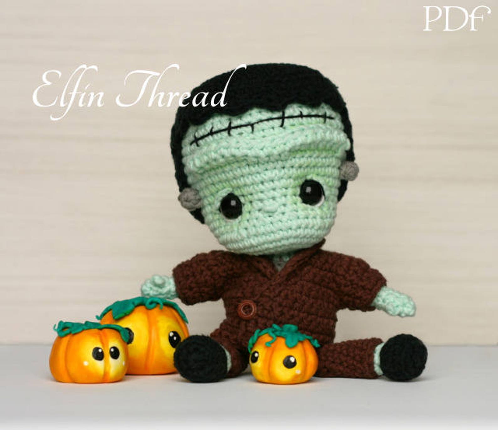 Elfin Thread Frankenstein Chibi Doll Amigurumi PDF Pattern - Etsy