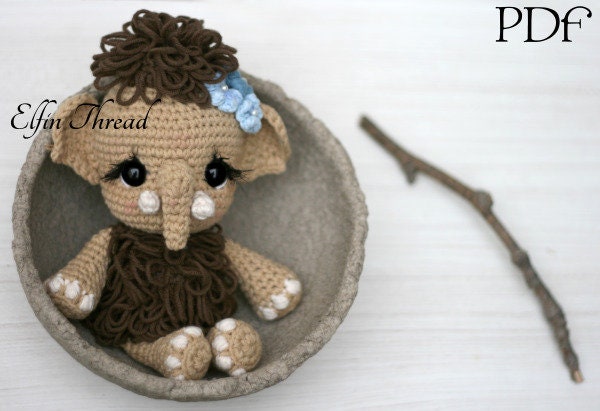 Elfin Thread- Maura the Chibi Mammoth Amigurumi PDF Pattern (crochet ...