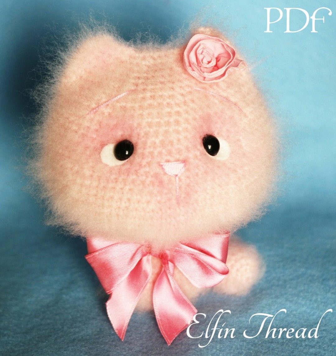 Elfin Thread Fuzzy Kitty Cat Amigurumi PDF Pattern crochet - Etsy