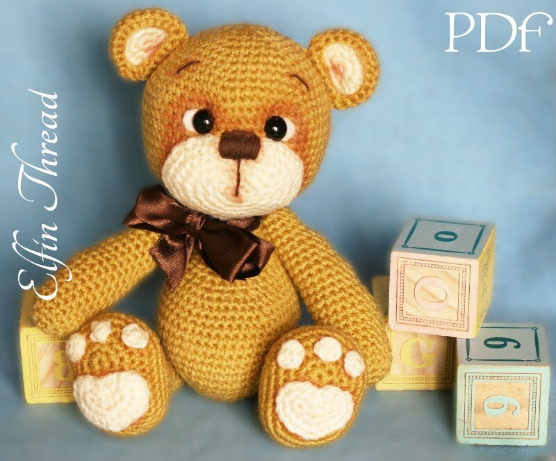Elfin Thread Teddy Bear Amigurumi PDF Pattern Bear Crochet - Etsy Canada