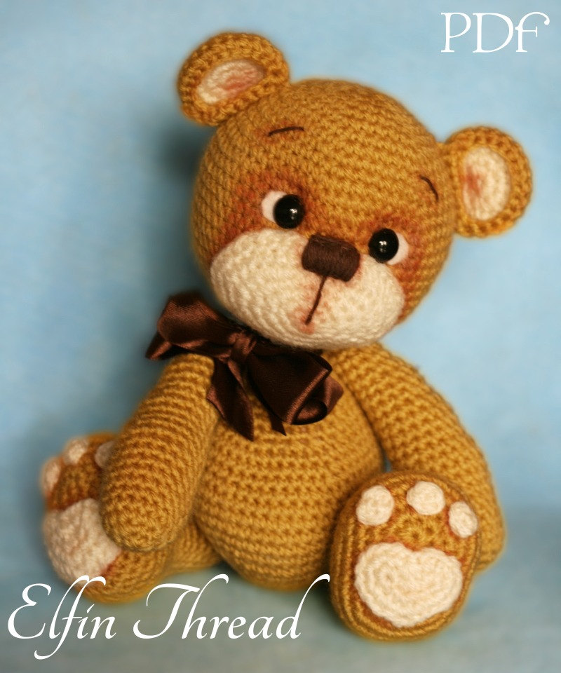Elfin Thread Teddy Bear Amigurumi PDF Pattern Bear Crochet | Etsy Canada