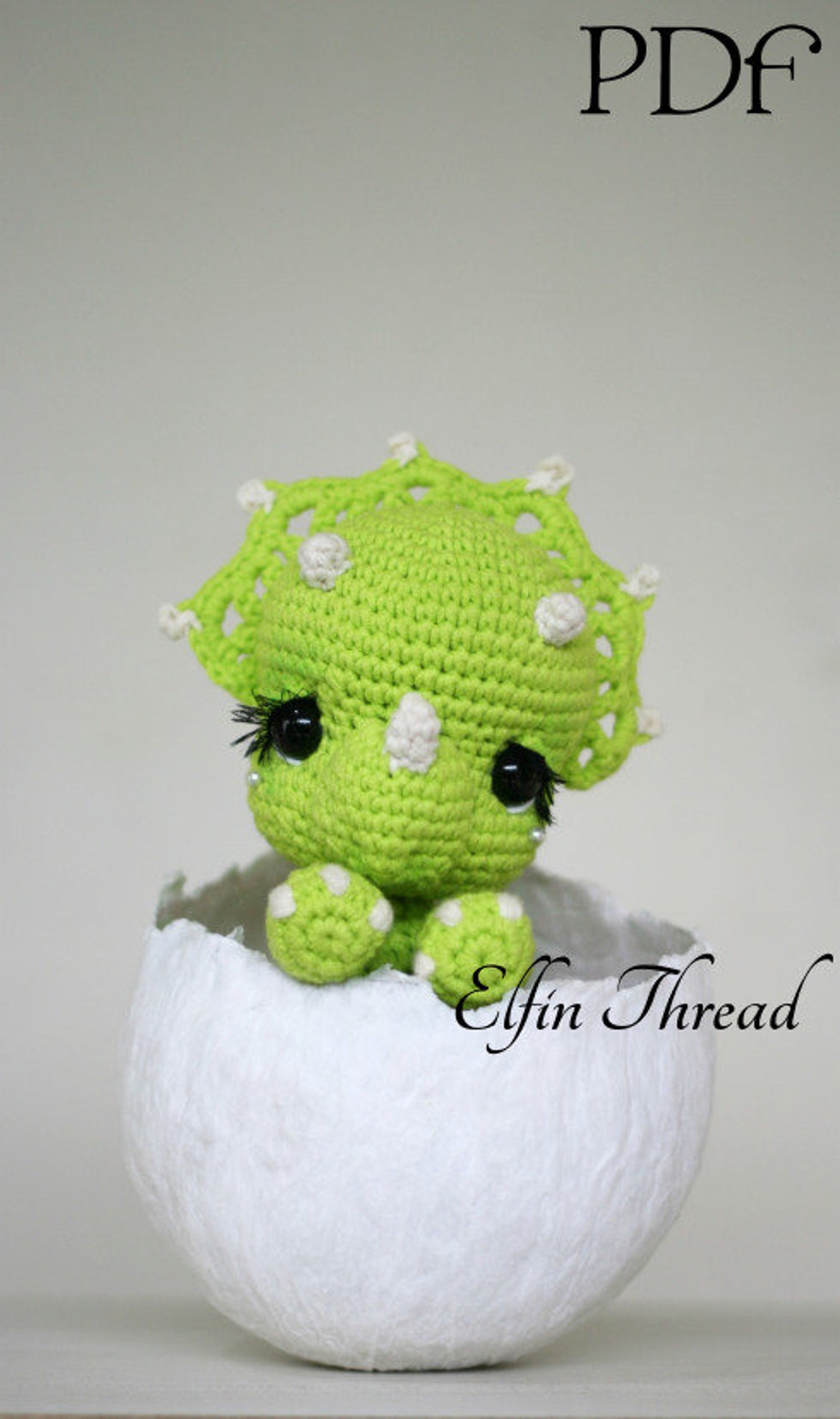 Elfin Thread Tronco the Chibi Triceratops - Etsy