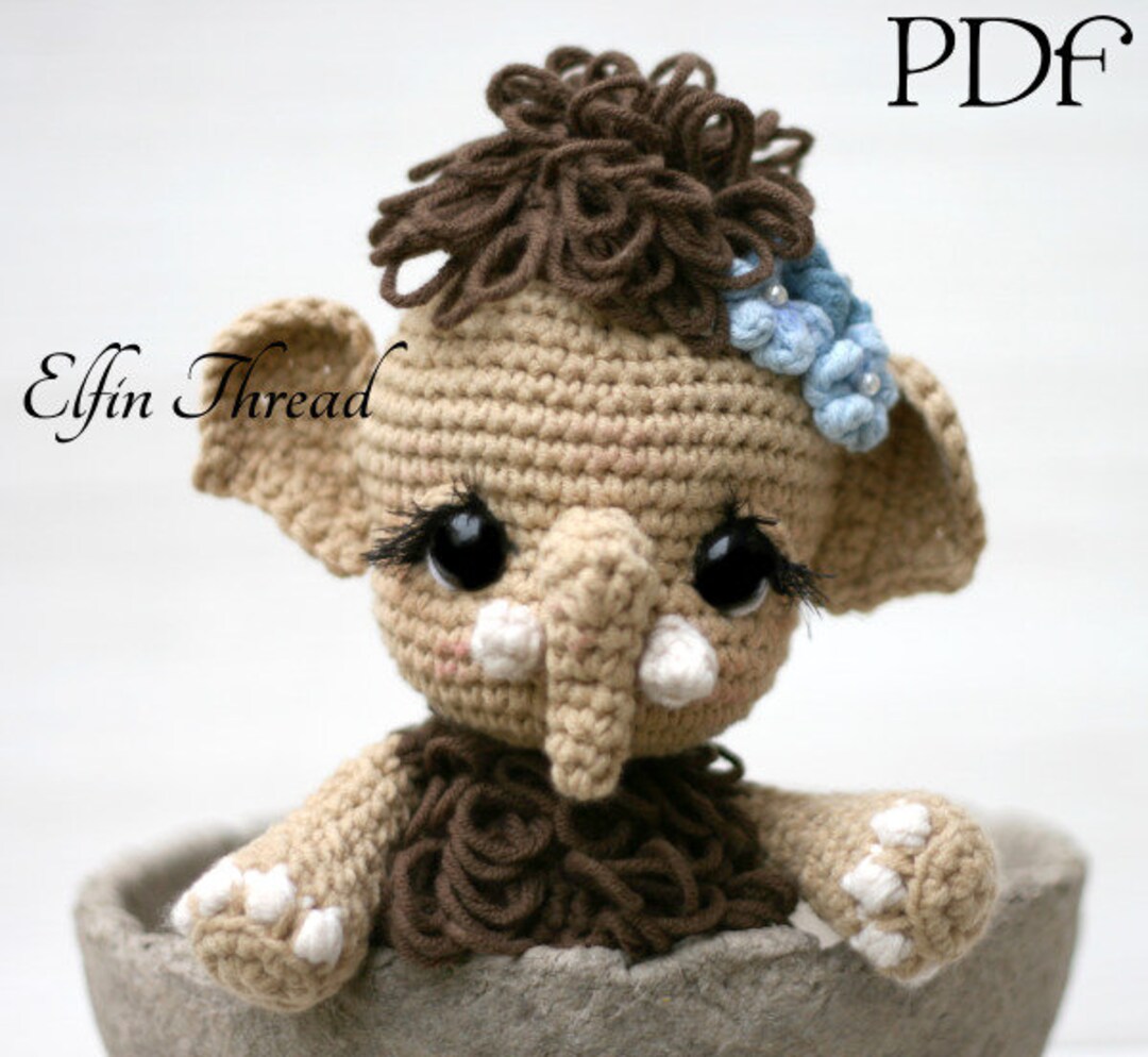 Elfin Thread- Maura the Chibi Mammoth Amigurumi PDF Pattern (crochet ...