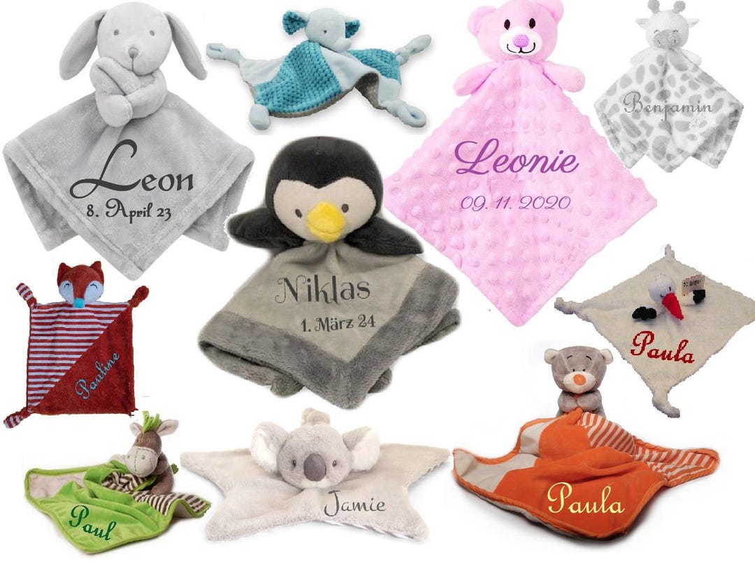 Baby Cuddly Cloth Embroidered With Names, Gifts for the Birth of a Girl ...