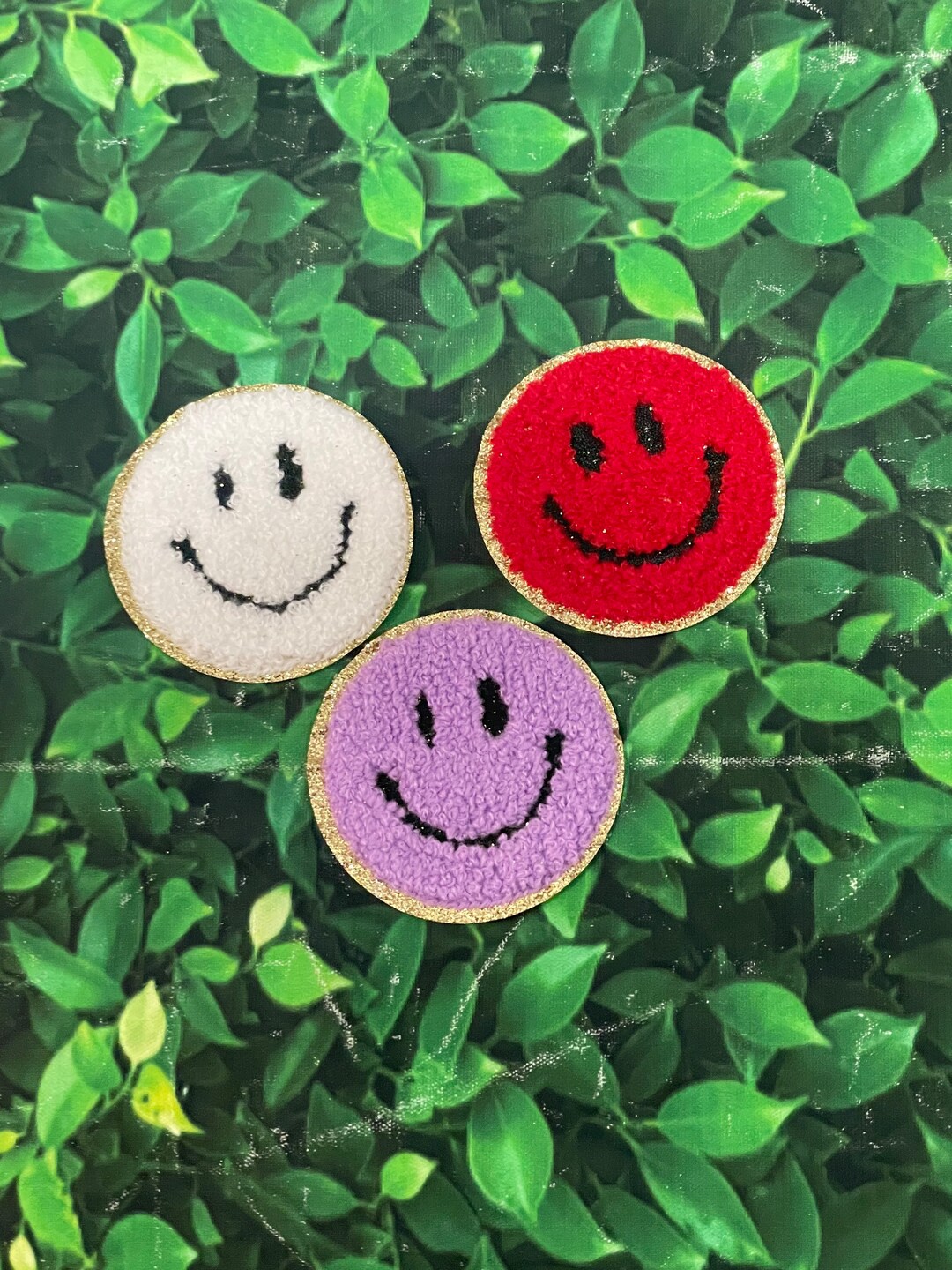 Chenille Patch, Smiley Face Iron on Patch, Chenille Iron on Patch - Etsy