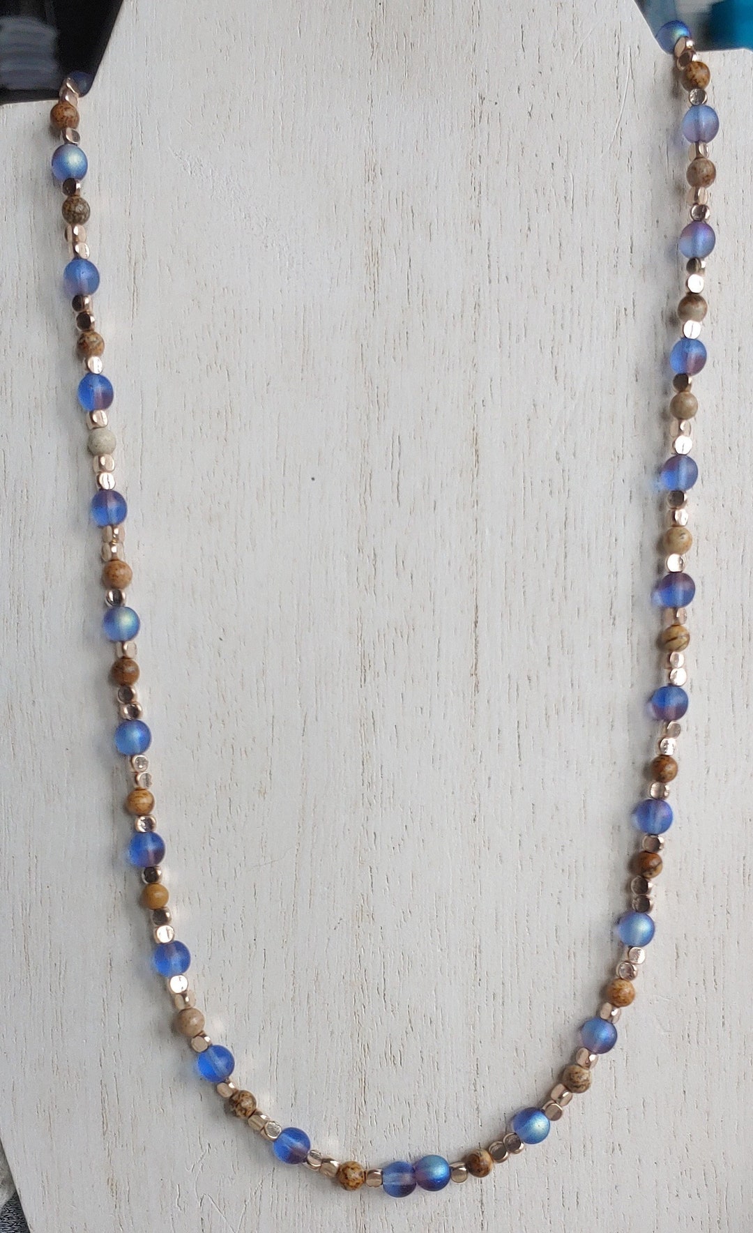 Metallic Periwinkle Pearl Necklace - Etsy