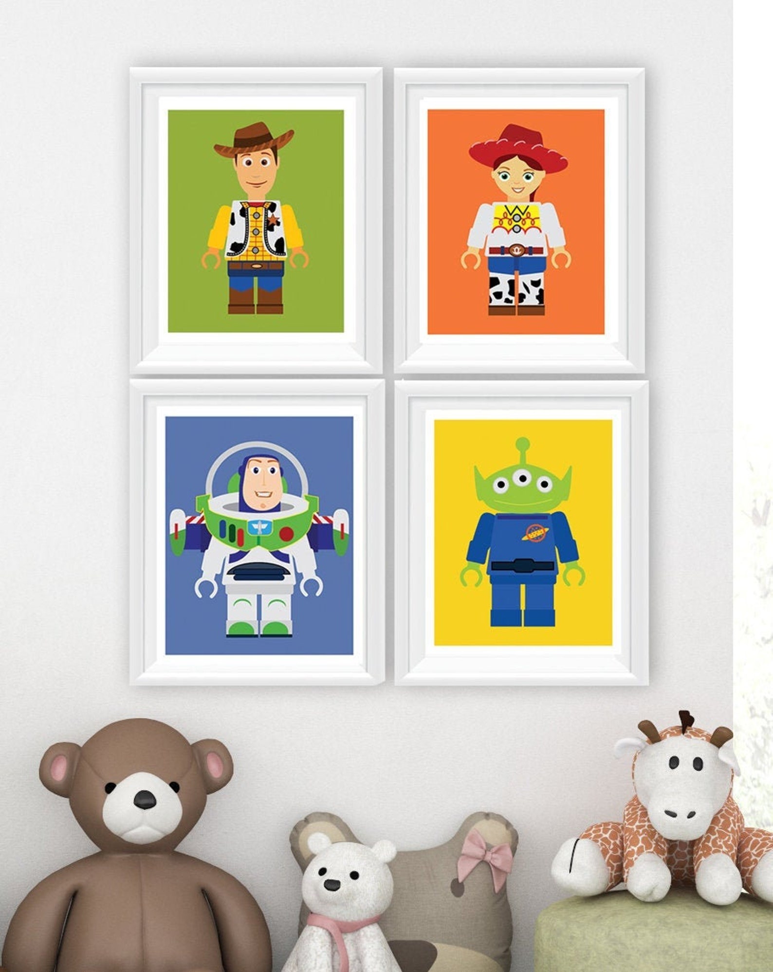 Toy Story Wall Art Set Set of 4 prints Gift for him Toy | Etsy