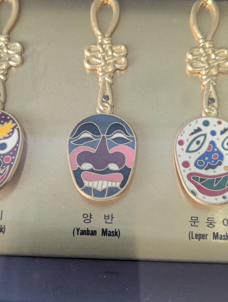 Rare Collectible Vintage Korean Folk Gold Colored and Enamel Decorative ...