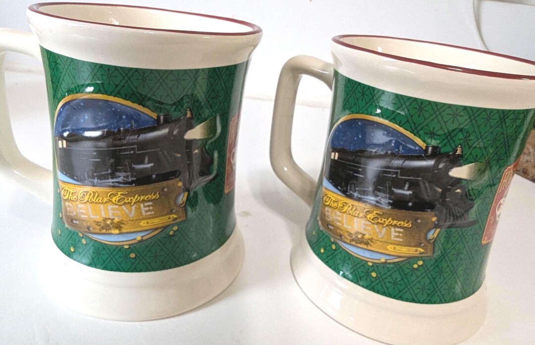 The Polar Express Hot Chocolate Christmas Mugs Coffee Tea Believe Train ...