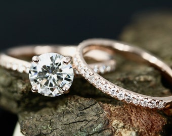 Rose gold diamond ring | Etsy