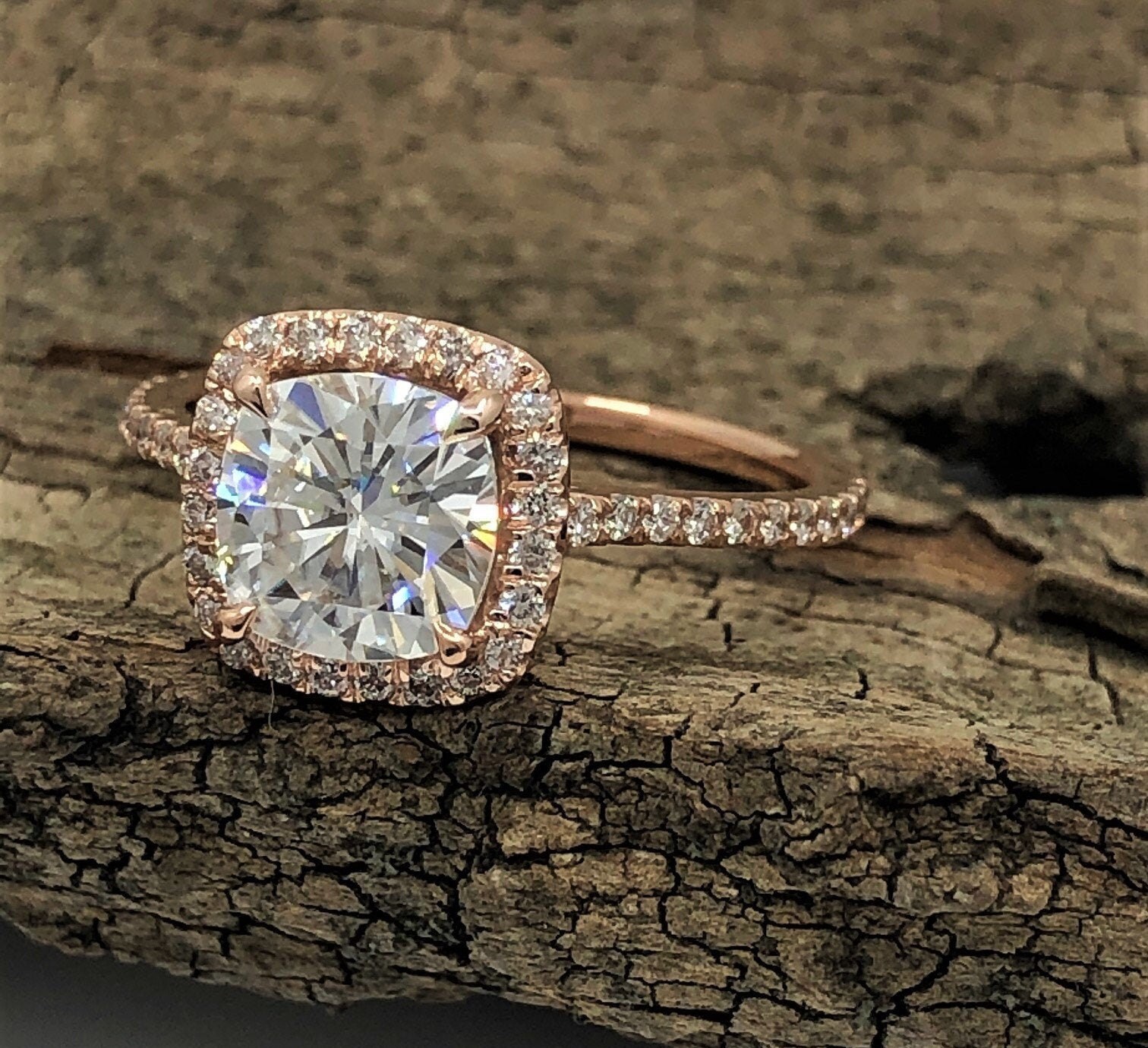 14k Gold Engagement Ring Forever One Moissanite Ring Certified | Etsy