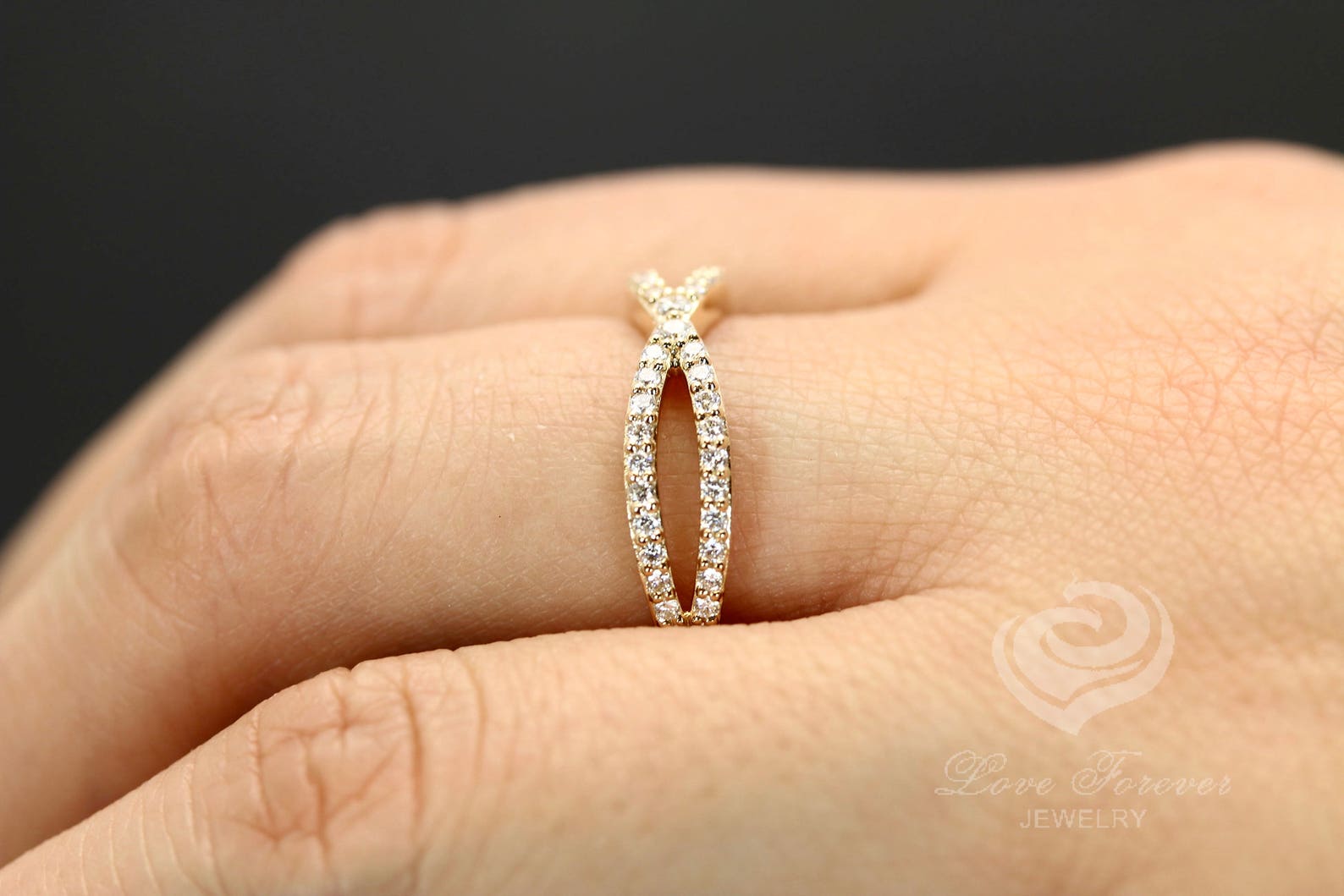 14k Gold Diamond Ring Diamond Band 0.44 Carats Split Diamond | Etsy