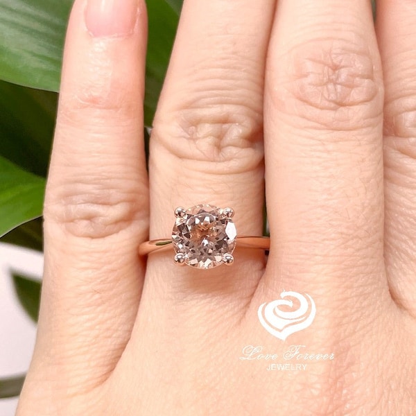 Morganite Solitaire - Etsy