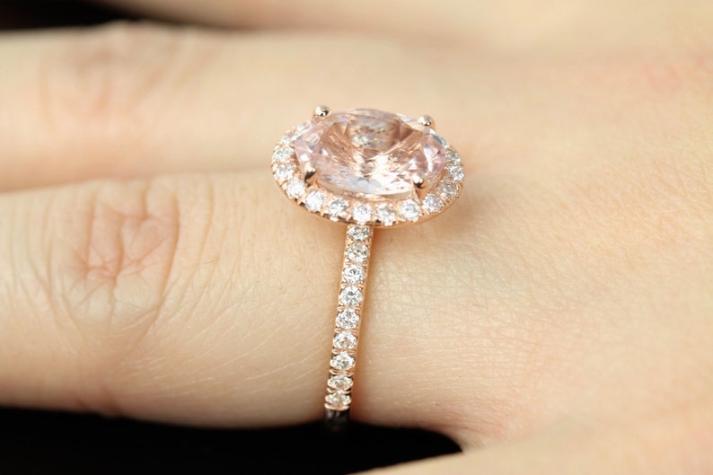 14k Rose Gold Diamond Ring Engagement Ring 10x8mm/2.25 Carats | Etsy