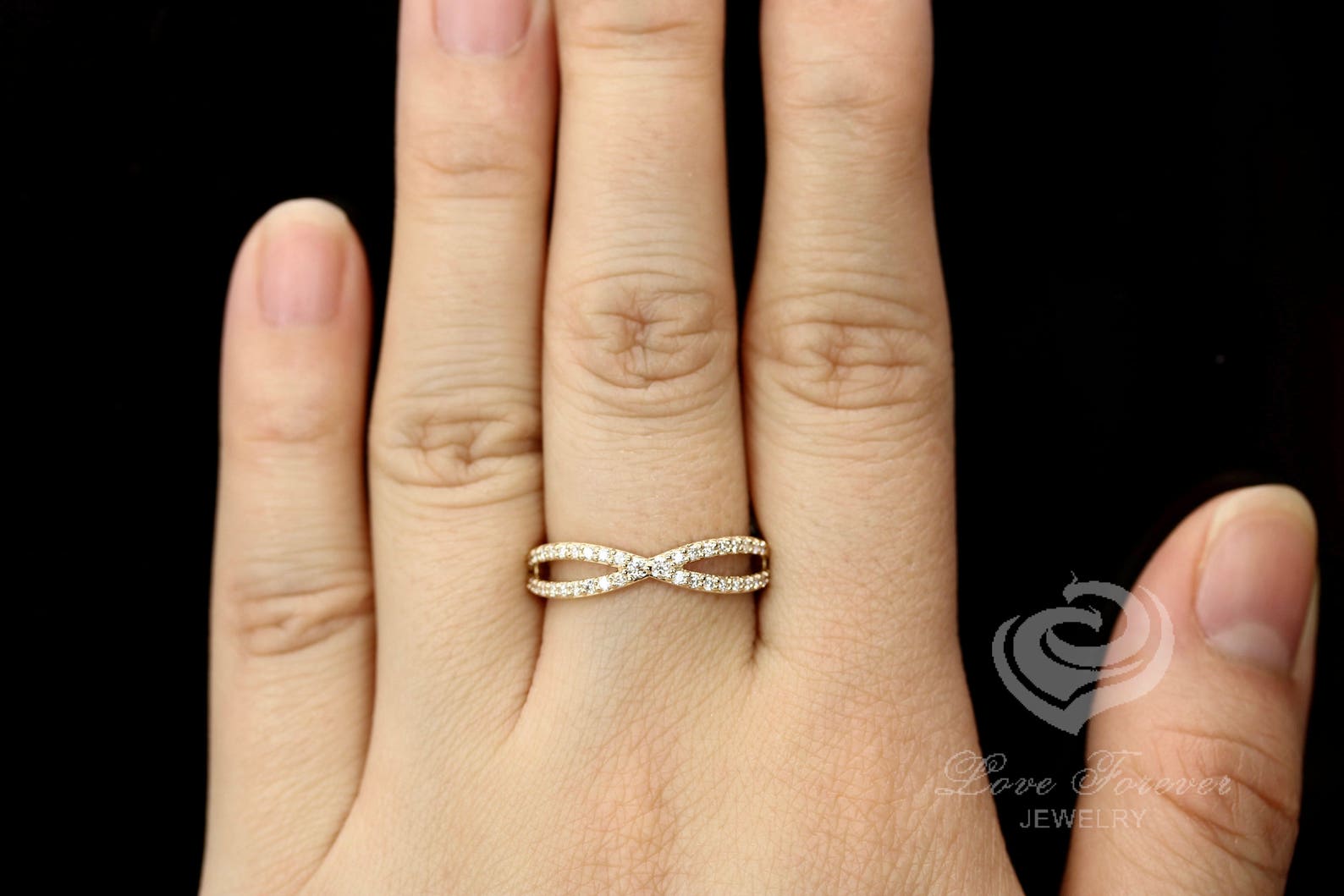 14k Gold Diamond Ring Diamond Band 0.44 Carats Split Diamond | Etsy