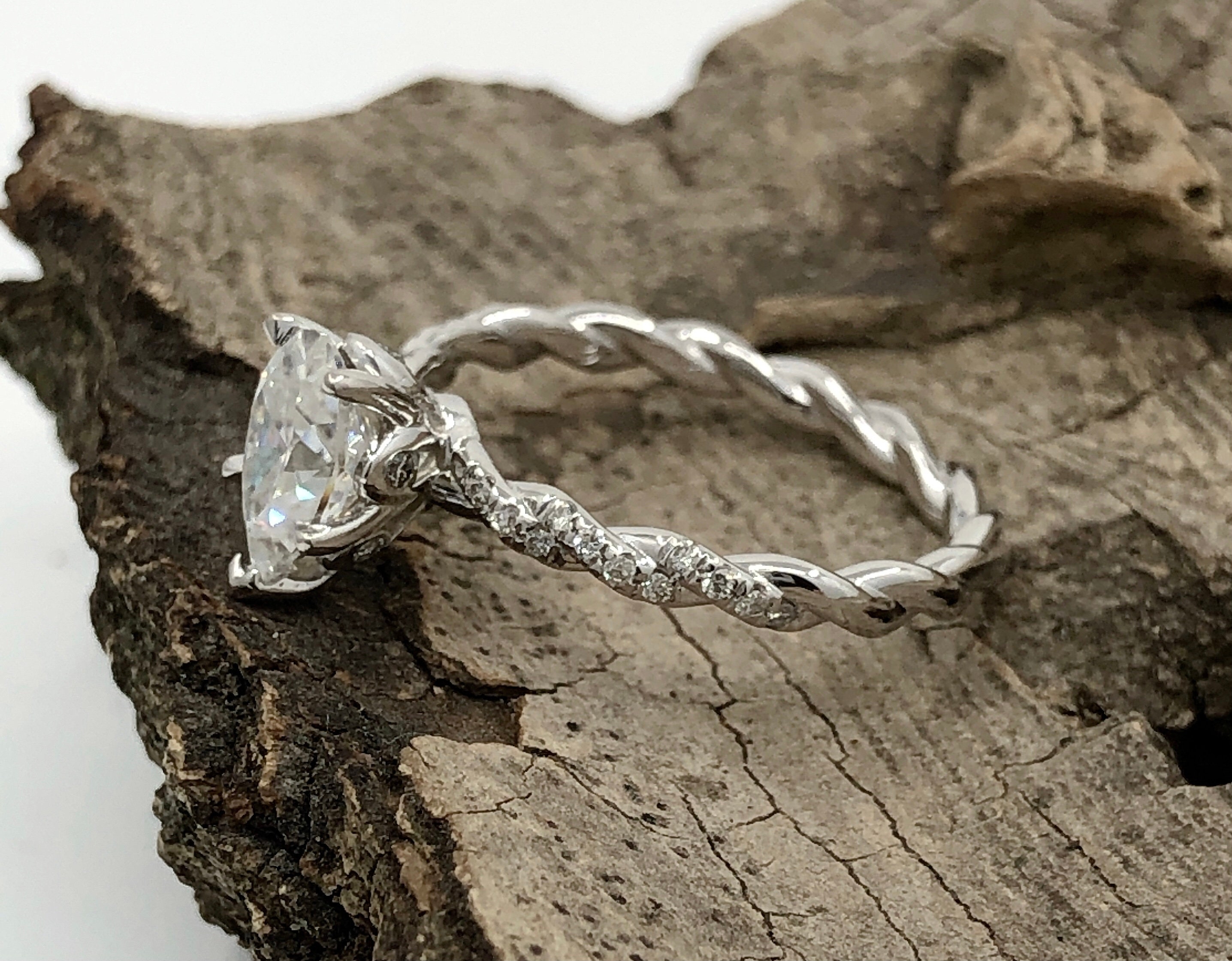 Engagement Ring 14k White Gold, Diamond Engagement Ring, Forever One ...