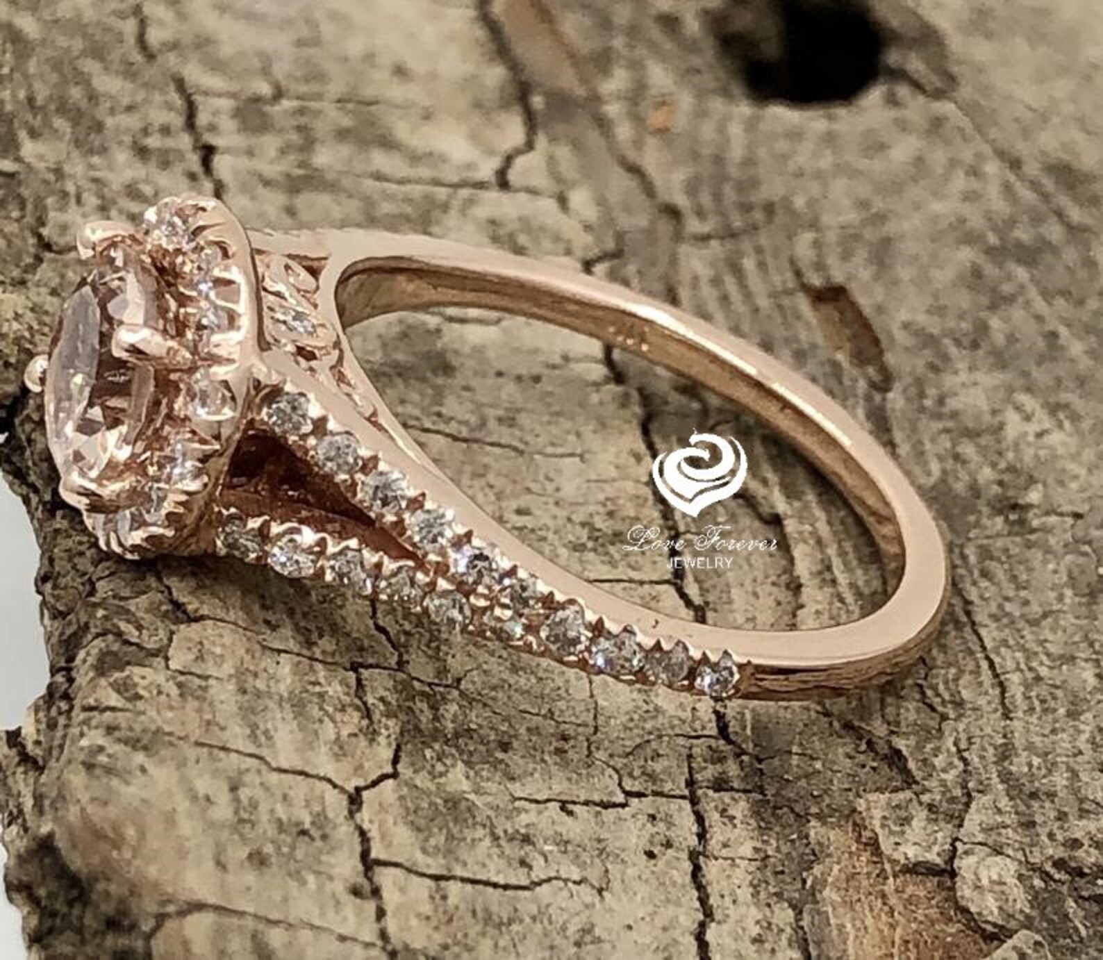 14k Rose Gold Diamond Ring Engagement Ring 6mm/0.82 Carats | Etsy