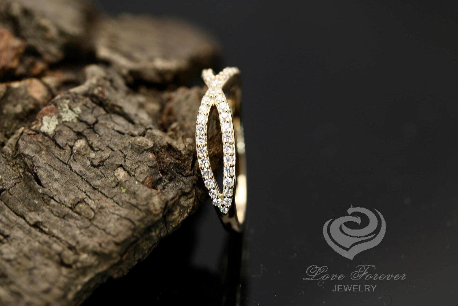 14k Gold Diamond Ring Diamond Band 0.44 Carats Split Diamond | Etsy