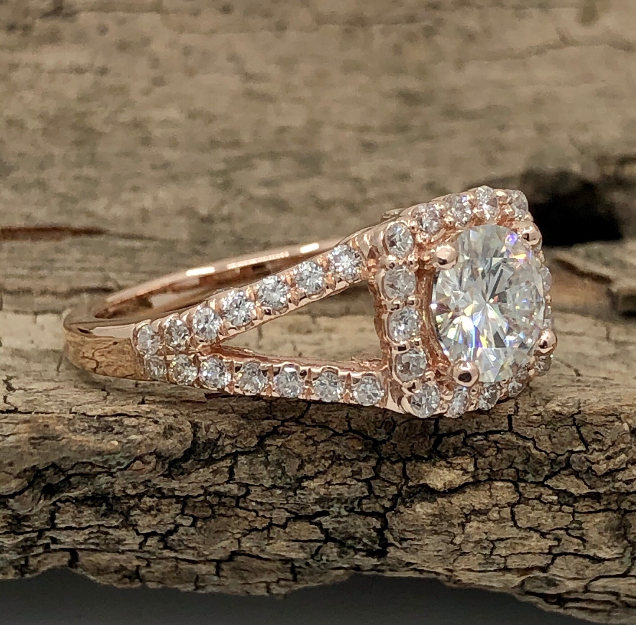 14k Gold Diamond Ring Engagement Ring Forever One Certified | Etsy