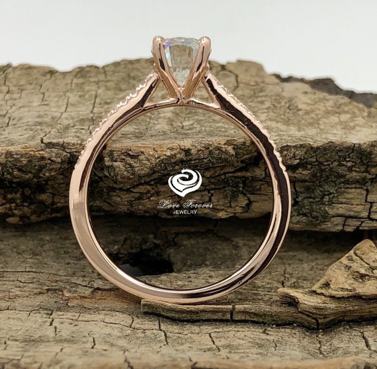 14k Rose Gold Engagement Ring Diamond Ring Certified | Etsy