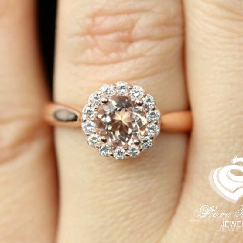 Rose Gold Diamond Ring - Etsy