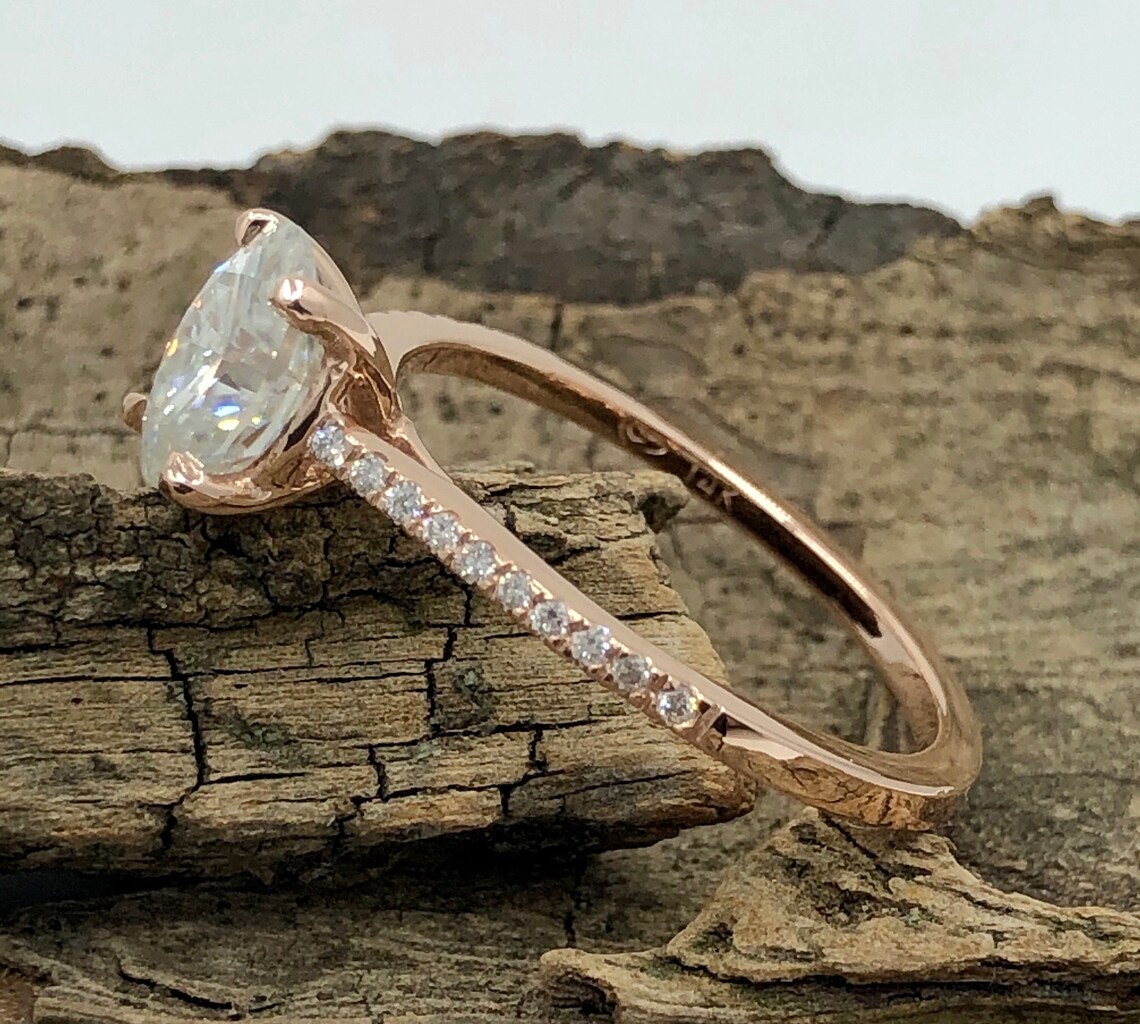 14k Rose Gold Engagement Ring Diamond Ring Certified | Etsy