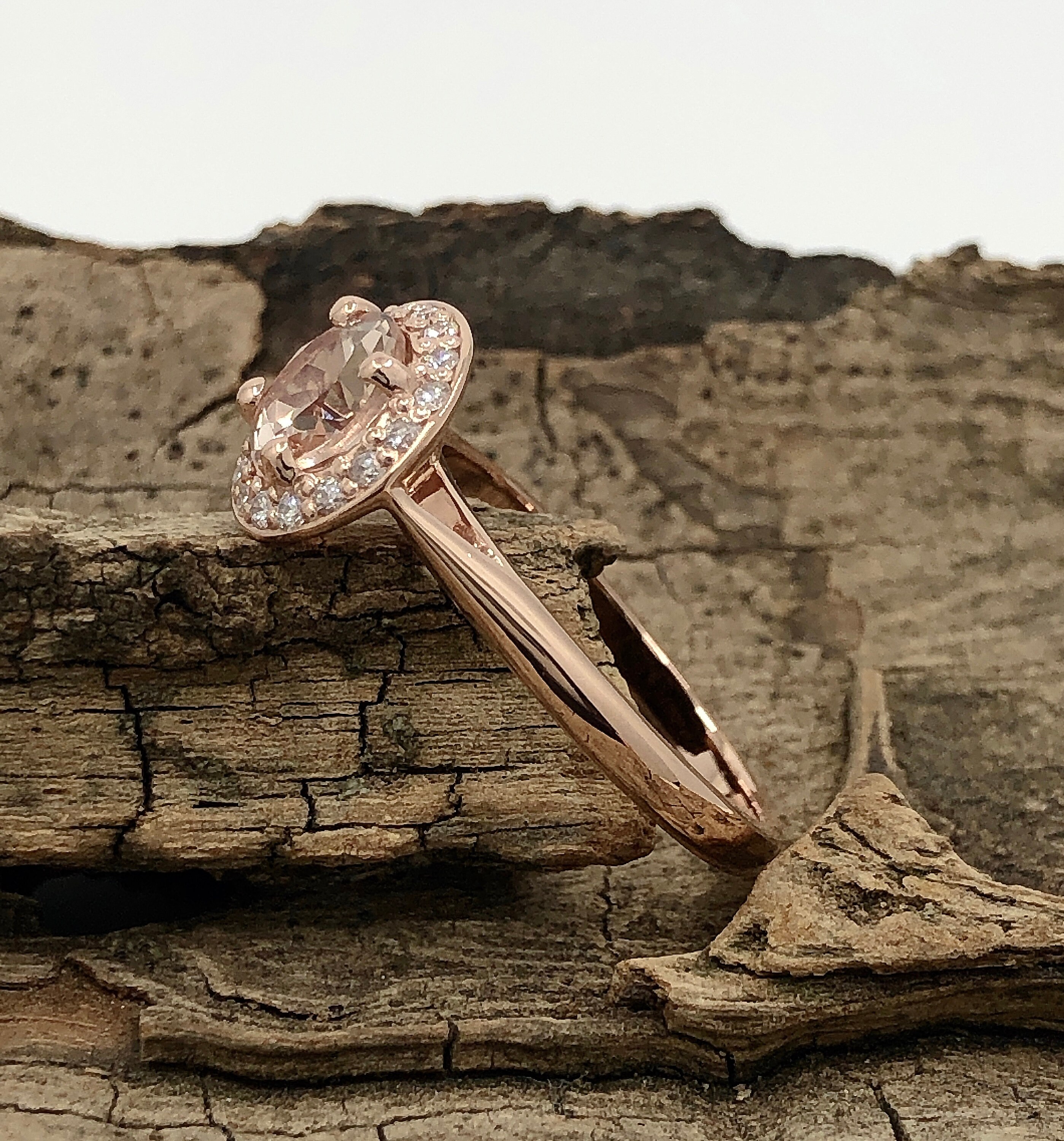 14k Rose Gold Diamond Ring Engagement Ring 6mm/0.80 Carats | Etsy