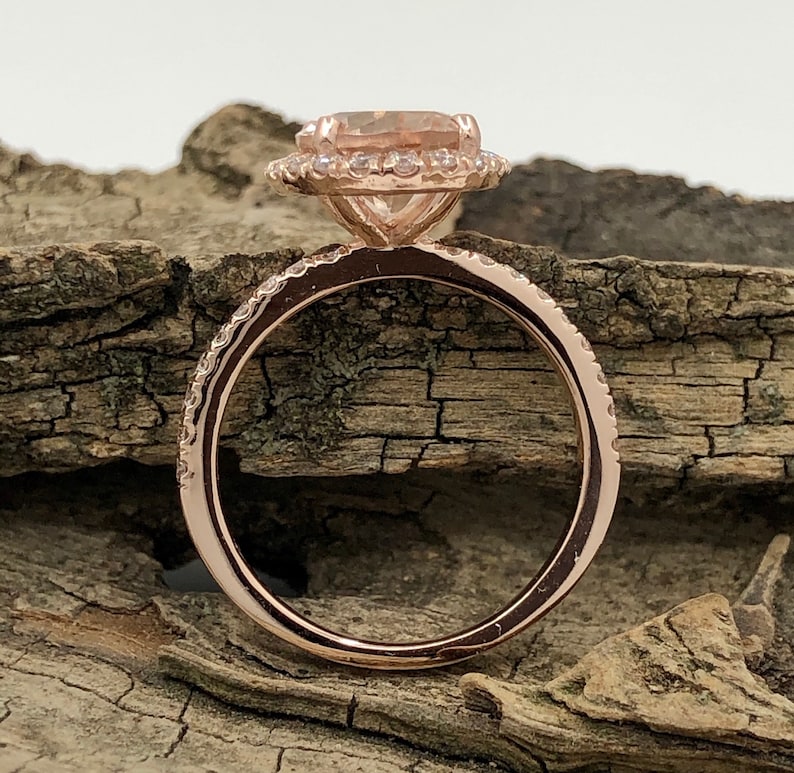 14k Rose Gold Diamond Ring Engagement Ring 10x8mm/2.25 Carats - Etsy