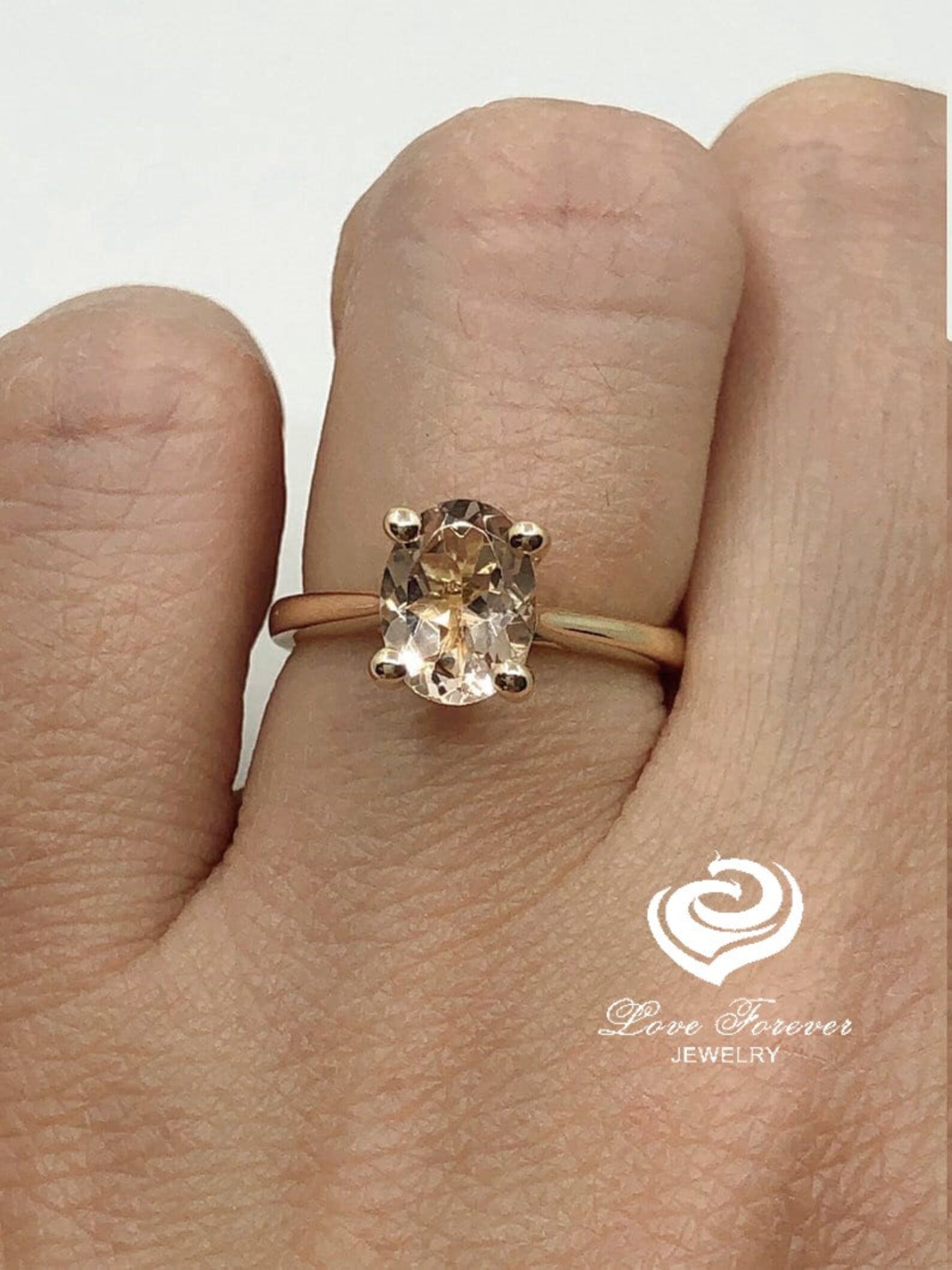 Oval Cut Engagement Ring 14k Yellow Gold Oval Solitaire Ring - Etsy