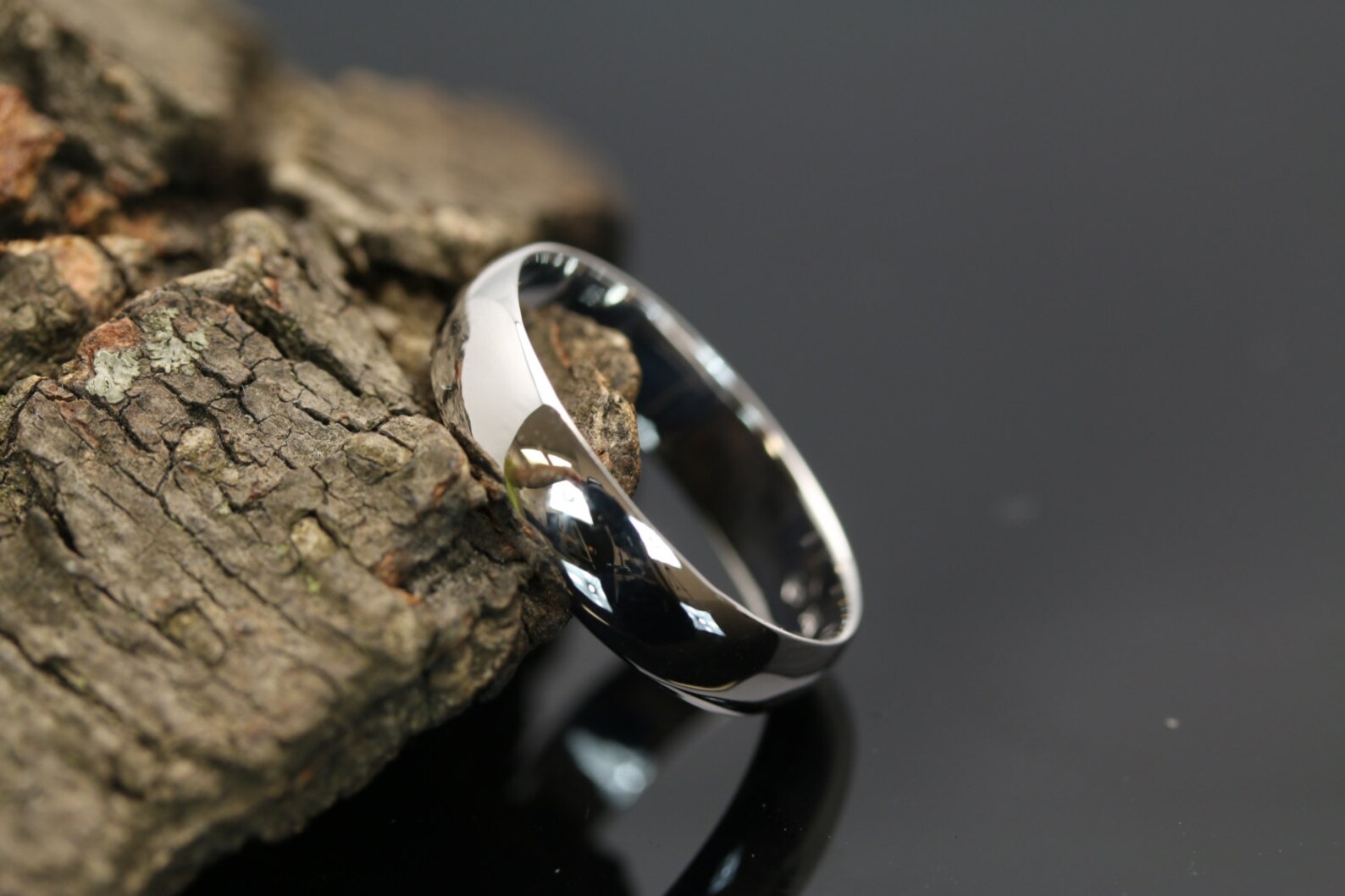 Solid White Gold Mens Wedding Ring 14K Mens Wedding Band - Etsy