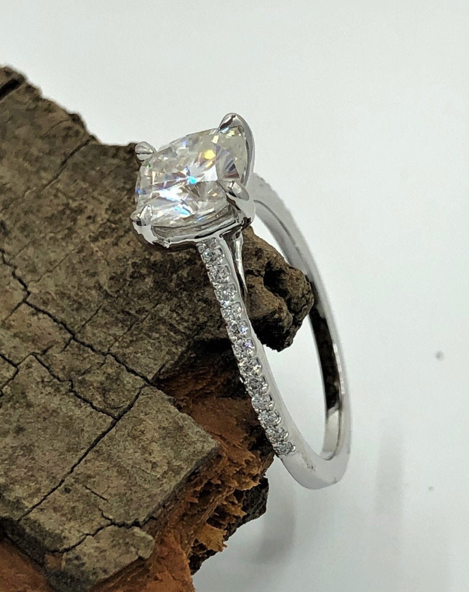14k White Gold Diamond Ring Engagement Ring Forever One | Etsy