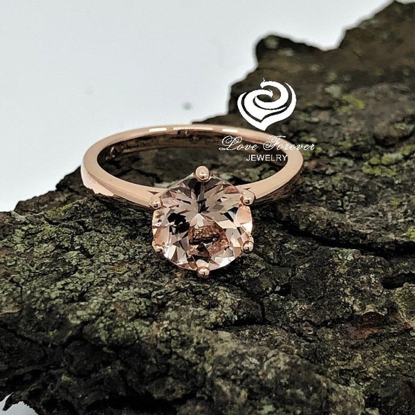 Morganite Solitaire - Etsy