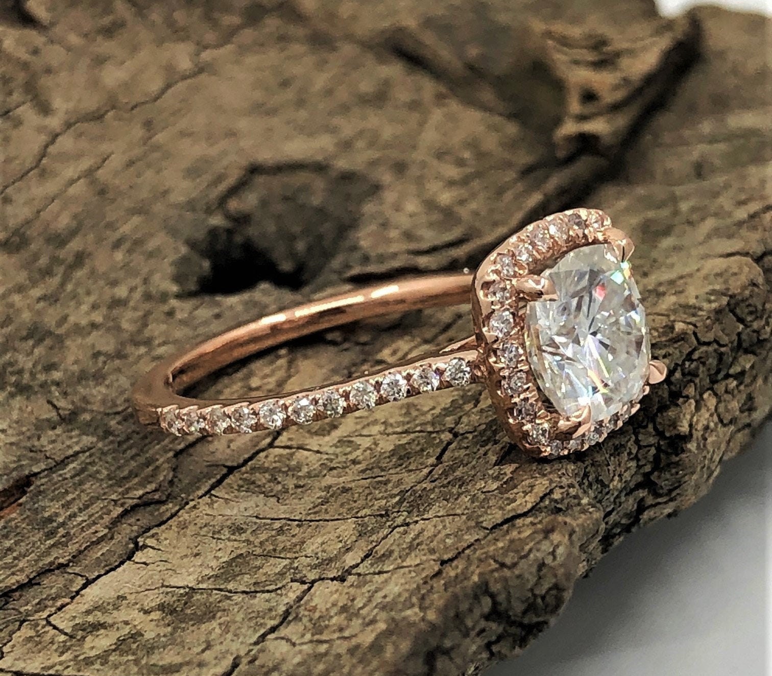 14k Gold Engagement Ring Forever One Moissanite Ring Certified | Etsy