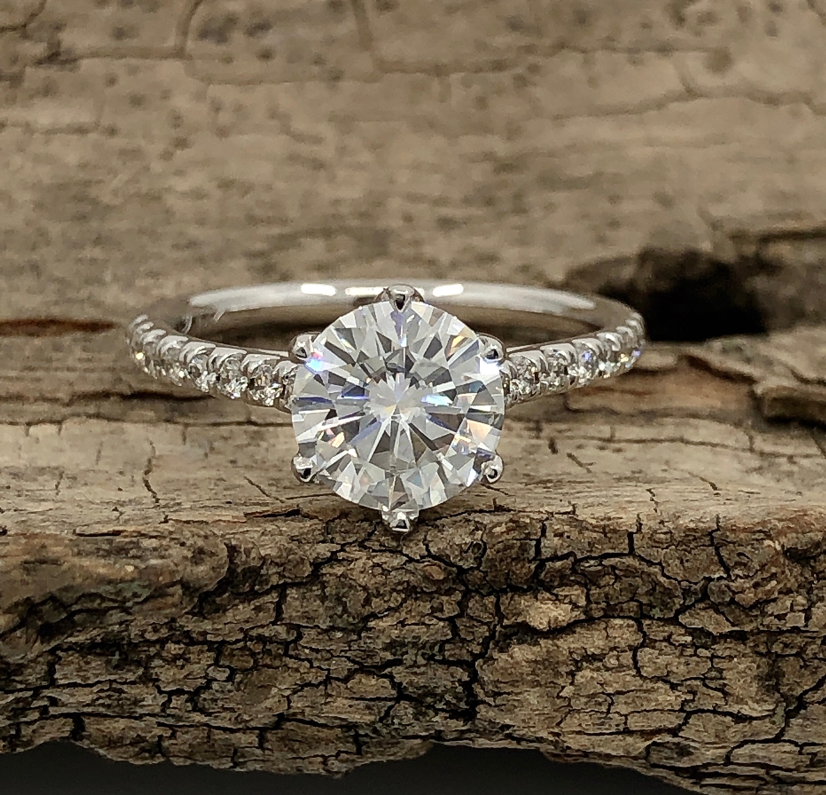 14k White Gold Diamond Ring Engagement Ring Forever One | Etsy