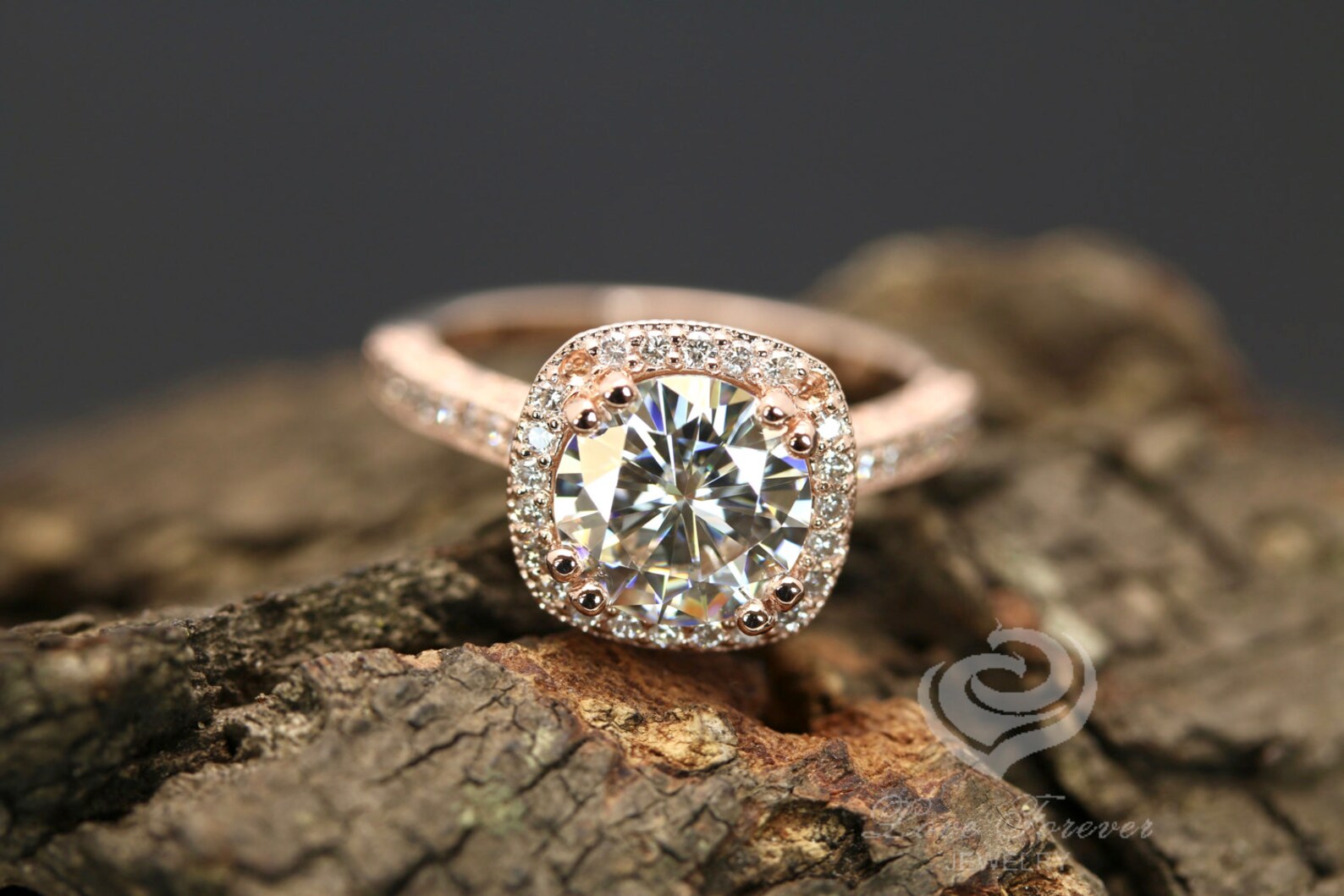 2 CT Rose Gold Round Engagement Ring in 14k Forever One | Etsy