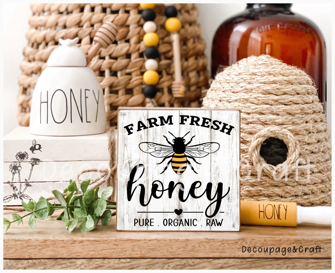 Farm Fresh Honey, Welcome to Our Hive, Tiered Tray Sign, Bee Decor ...