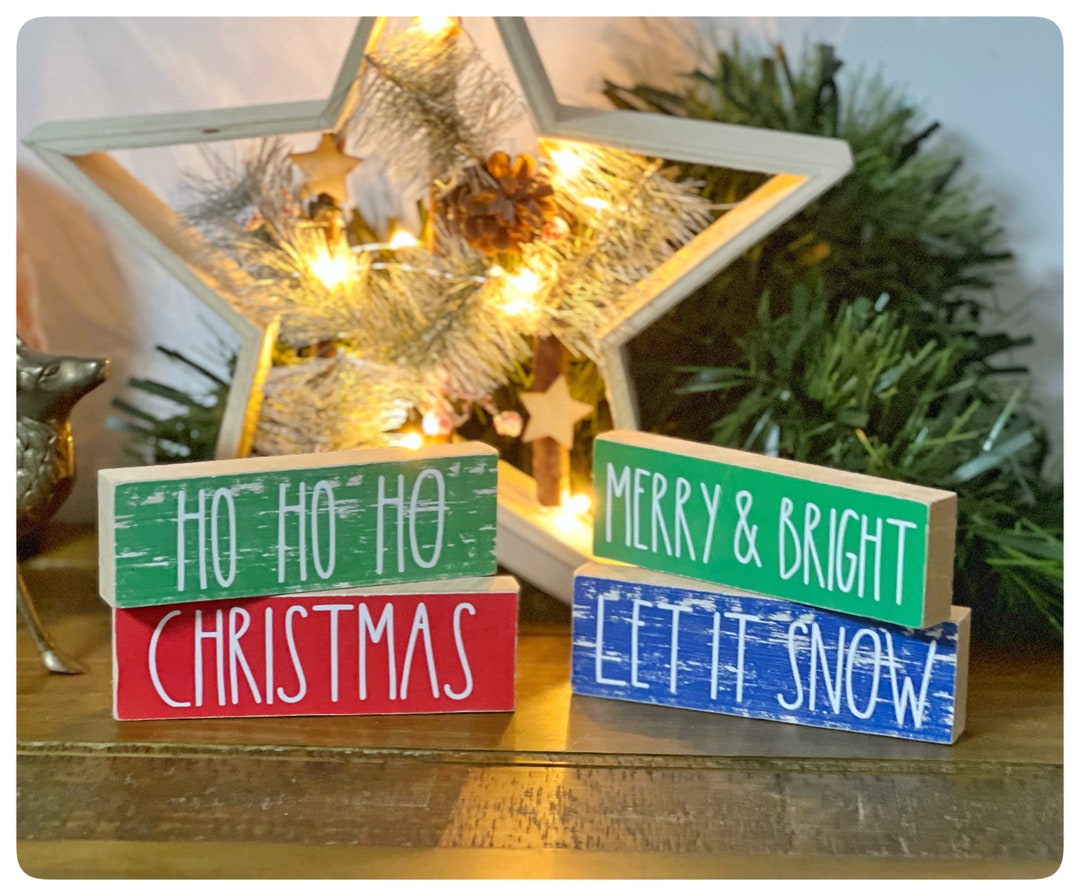 Christmas/winter Sign Home Tiered Tray Decor Hot Cocoa/hohoho/north ...