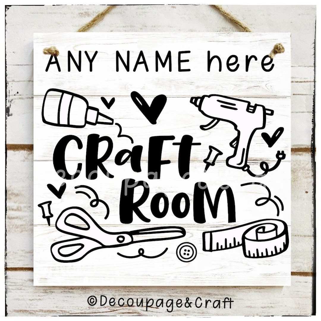 Personalised Craft Room Sign Home Decor/craft Sign Door/gift for Her ...