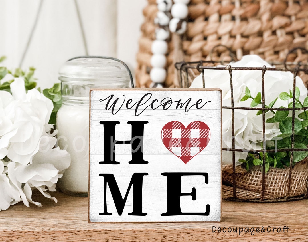 Welcome Home, Tiered Tray Sign, Farmhouse Decor, New Home Gift - Etsy