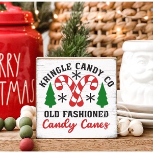 Kringle Candy Co., Christmas Sign, Coffee Bar Sign, Tiered Tray Decor ...