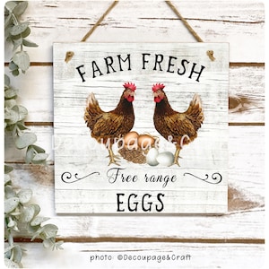 Farm Fresh Eggs, Wall Hanging Plaque, Handmade Gift, Farmhouse Decor - Etsy