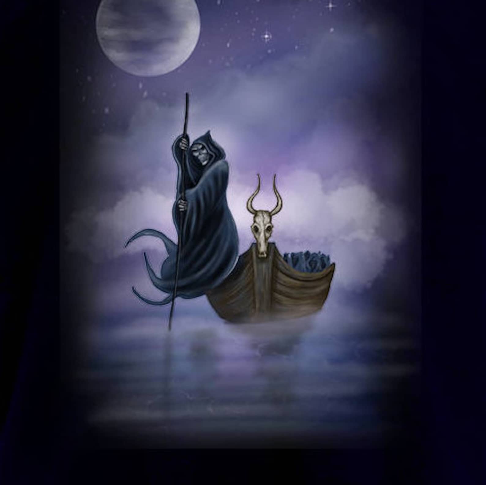 Grim Reaper Charon the Ferryman of the River Styx T-shirt in - Etsy Ireland