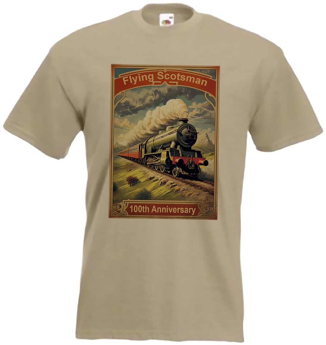 Flying Scotsman Train T-shirt 100th Anniversary Railway Steam Engine ...