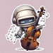 Cute Cello Stickers, Cute Robot Sticker Cellist Cello Playing Robot ...