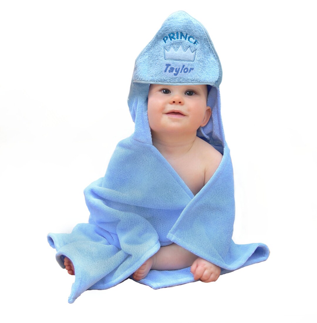 Personalised Embroidered Baby Hooded Towel Bath Time Boy Girl Lovely ...