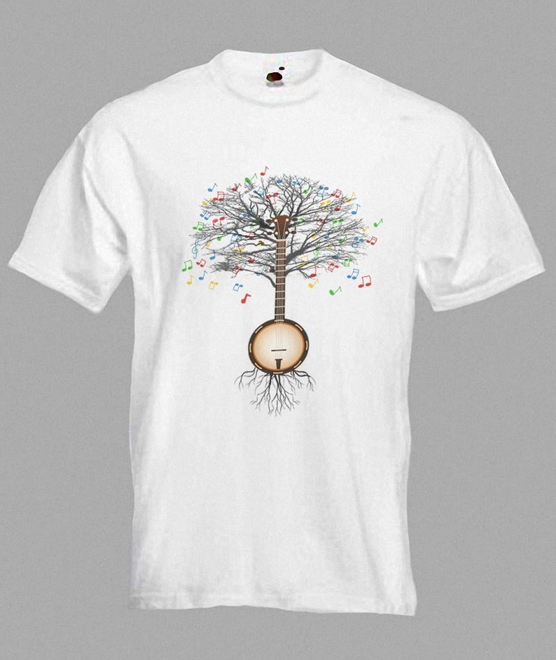 Banjo T-shirt Country, Folk, Irish Traditional Musical Banjo Tree in ...